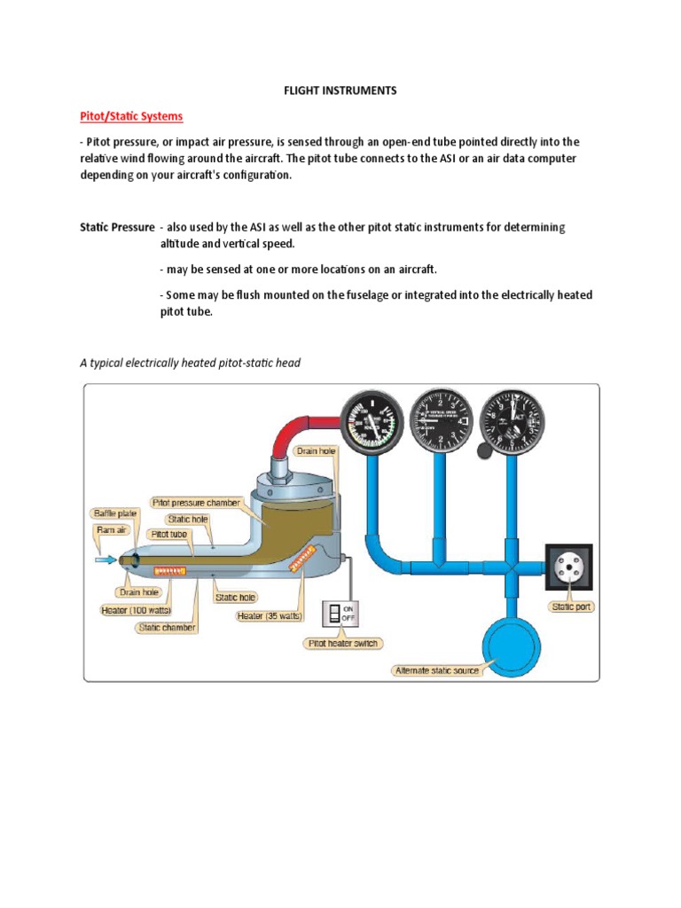 Pitot/Static Systems: Flight Instruments | PDF | Airspeed | Aircraft