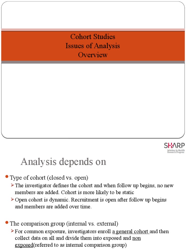 Cohort Design - Issues in Analysis - Overview2020 | PDF | Cohort Study ...