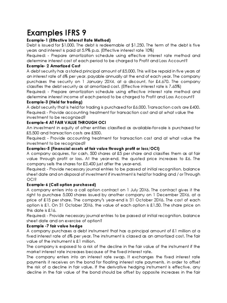 Examples Self IFRS 9 | PDF