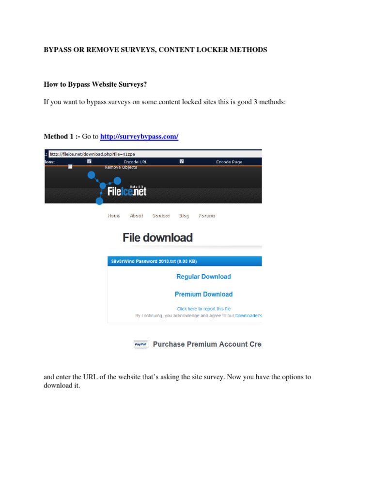 Bypass or Remove Surveys Tutorial | PDF