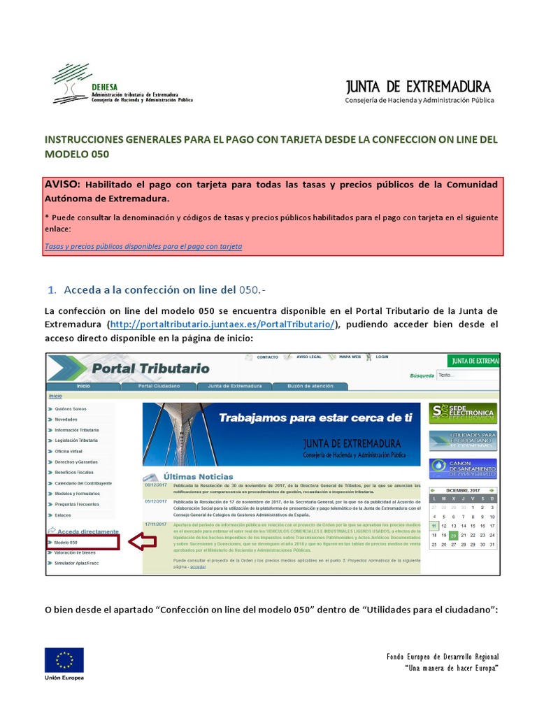 Instrucciones Pago Modelo 050 | PDF | Science | Ciencia y Tecnología