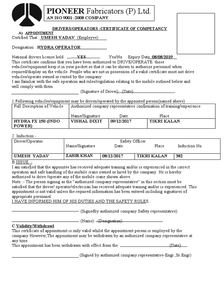 Drivers Competency Hydra | PDF | Transport | Vehicles