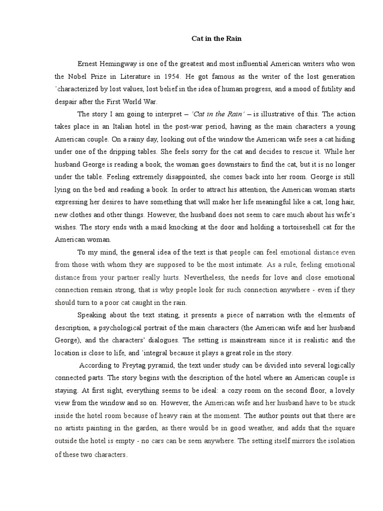 Cat in The Rain | PDF