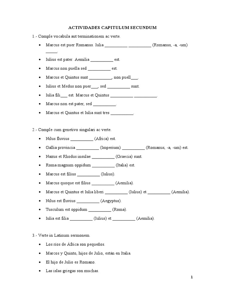 Actividades Capitulum Secundum | PDF