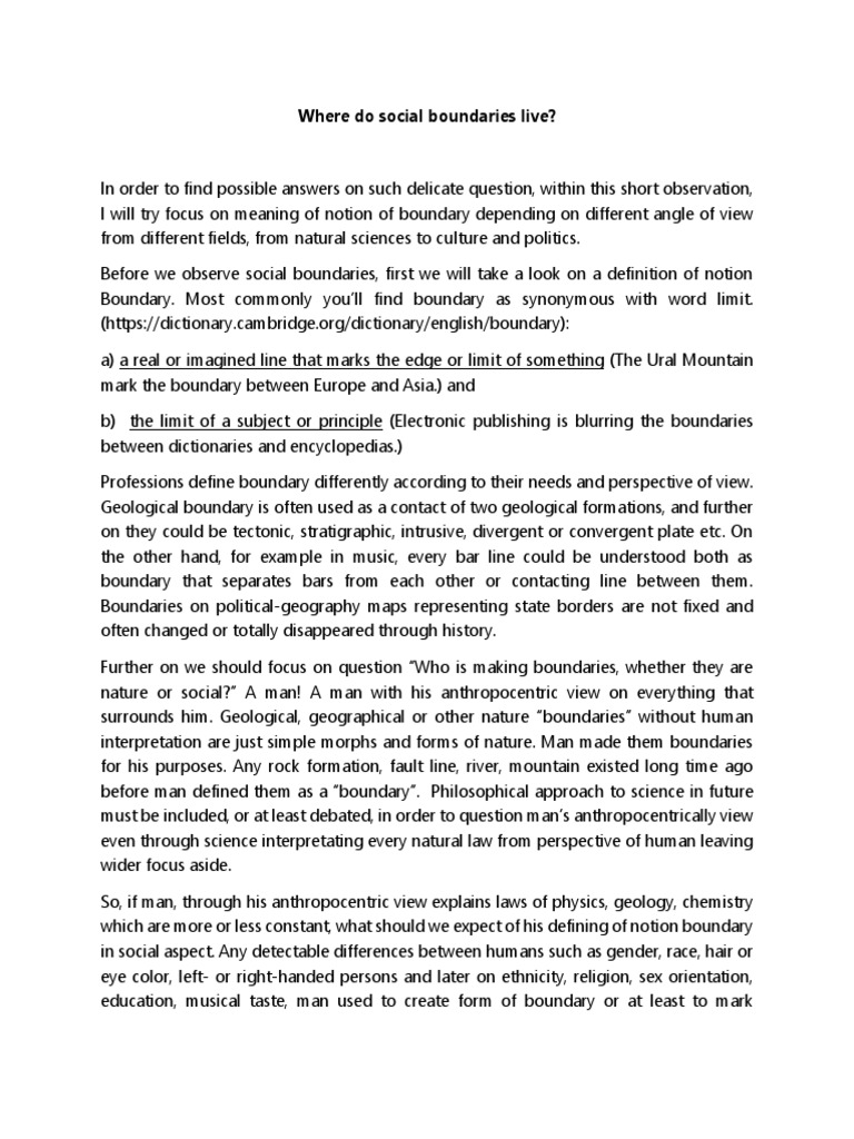 Aleksandar Lipovan Where Do Social Boundaries Live PDF | PDF | Geology ...