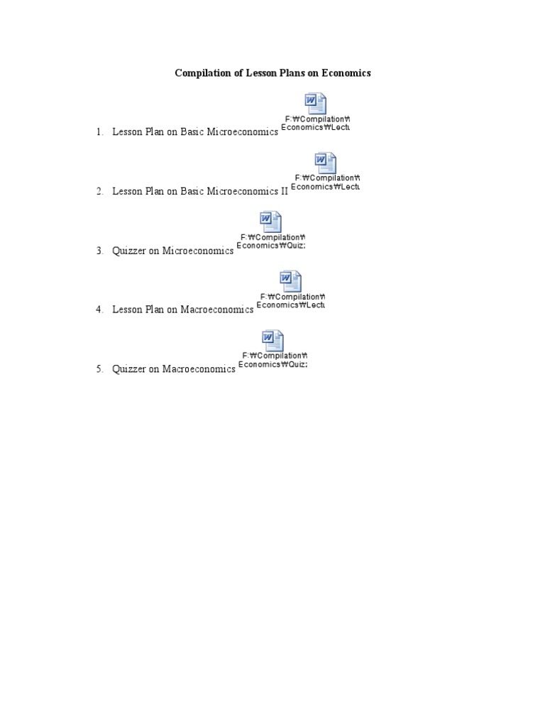 Lesson Plan On Basic Microeconomics | PDF | Science & Mathematics