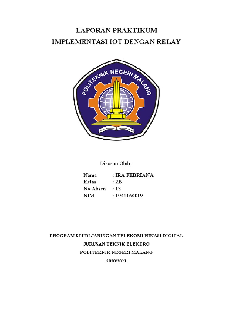 13 - 2B JTD - IRA FEBRIANA - Jobsheet 7. Implementasi IoT Dengan Relay | PDF