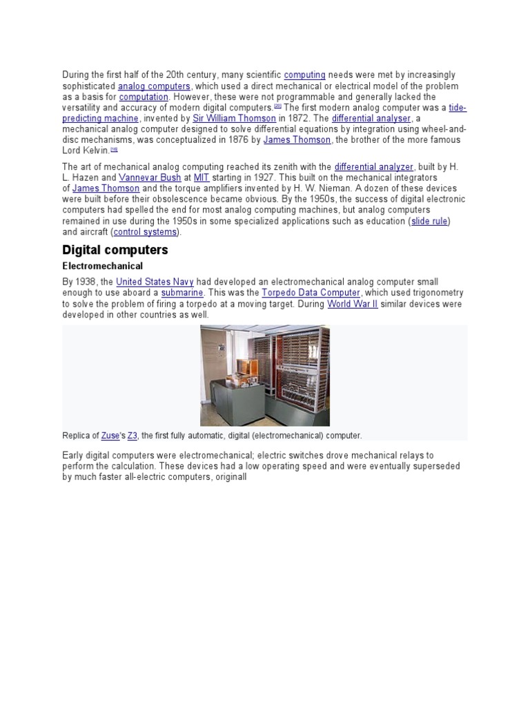 Digital Computers: Electromechanical | PDF | Young Adult