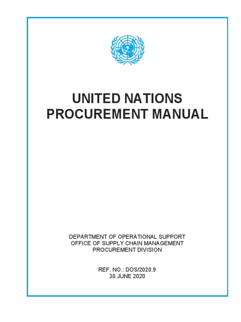 United Nations Procurement Manual 2020 1605599851 PDF | PDF ...