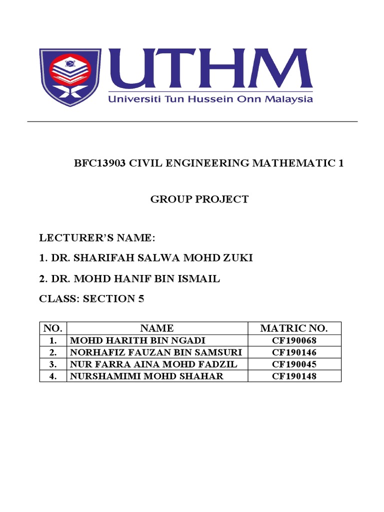 Project Math Civil Engineering 1 | PDF