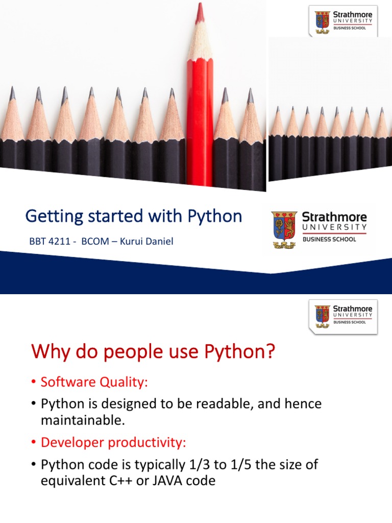 Lecture 2 - Getting Started With Python PDF | PDF | Python (Programming ...