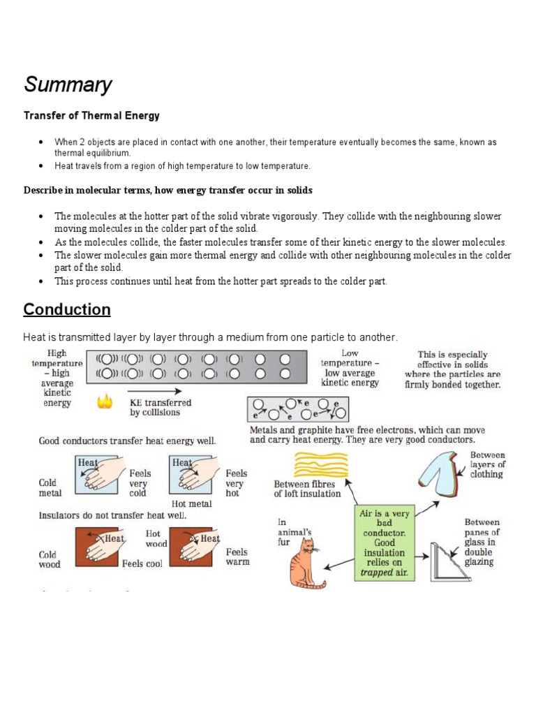 Notes Transfer of Thermal Energy | PDF | Heat | Heat Transfer