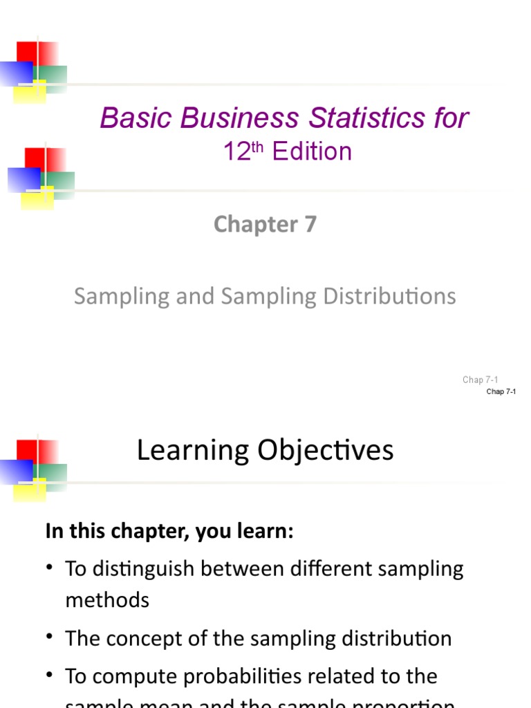 SAMPLING & SAMPLING DISTRIBUTION EDITED ch07 | PDF