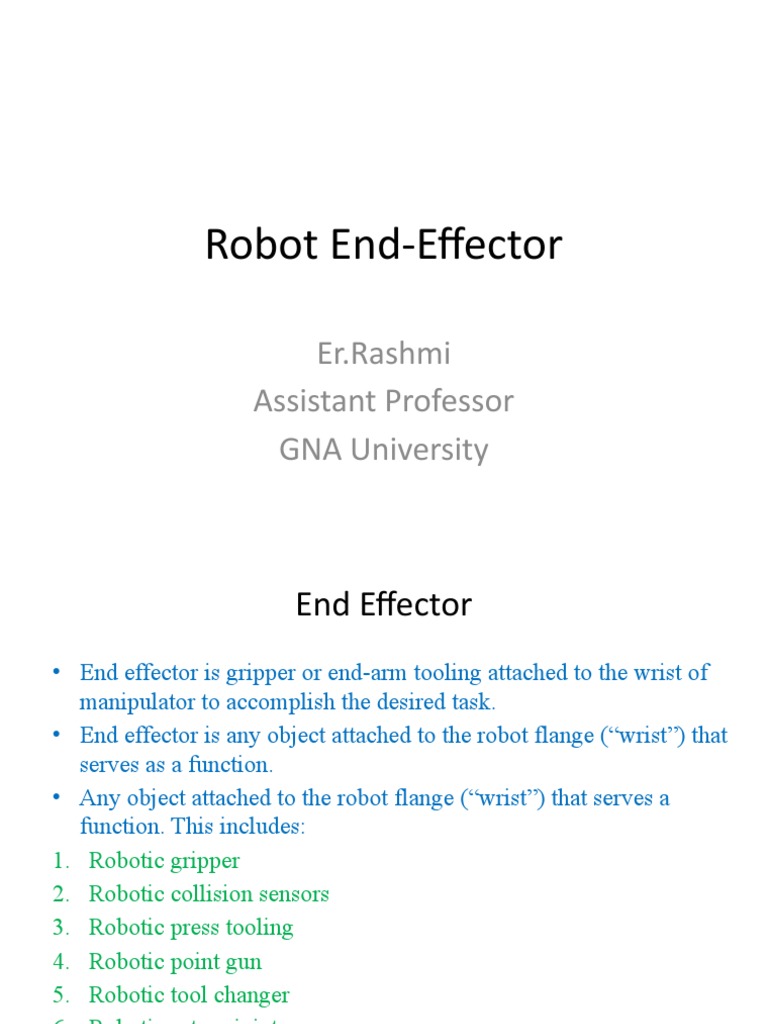 Types and Designs of Robot End Effectors | PDF | Actuator | Machines