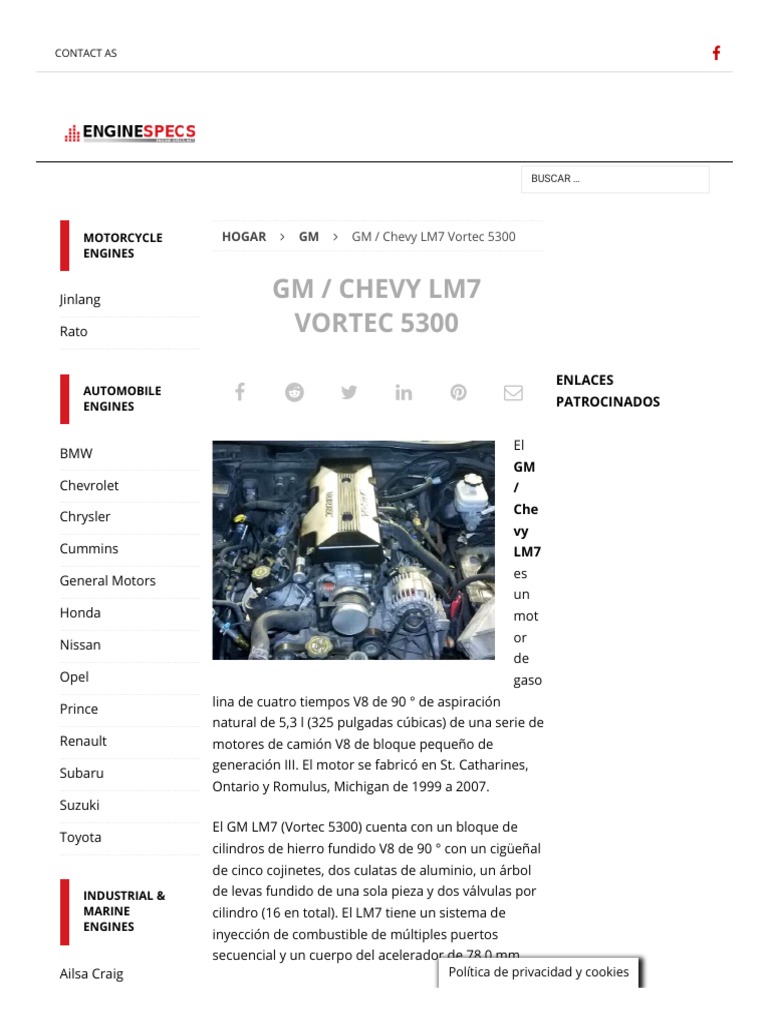 GM - Chevy LM7 Vortec 5300 V8 Engine - Review and Specs | PDF | Motores ...