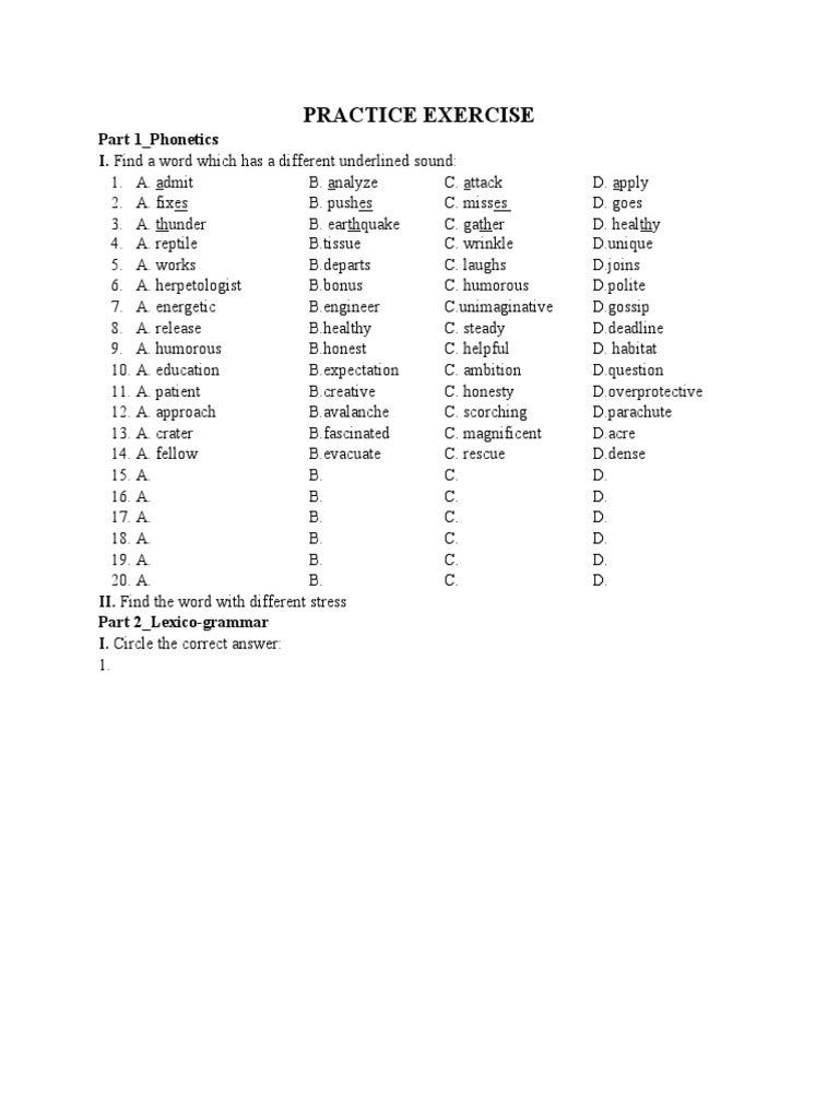 Practice Exercise | PDF