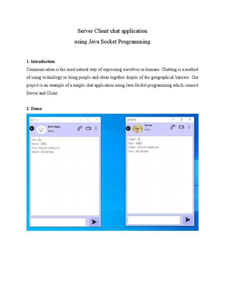 Server Client Chat Application | PDF | Computers