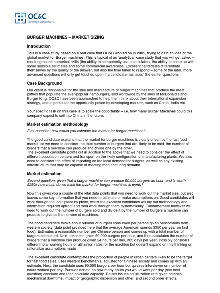Global Burger Machine Market Sizing Case Study | PDF | Hamburgers ...