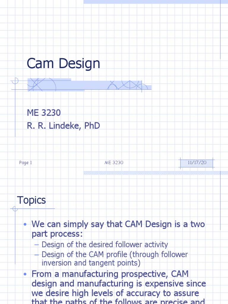 Cam Design - Pt1 | PDF | Acceleration | Velocity