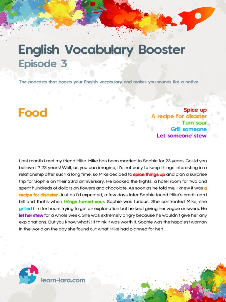 English Vocabulary Booster: Episode 3 | PDF