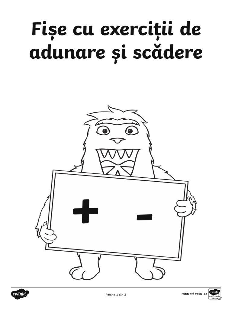 Adunari Si Scaderi - Fise de Lucru Cu Posibilitate de Completare ...
