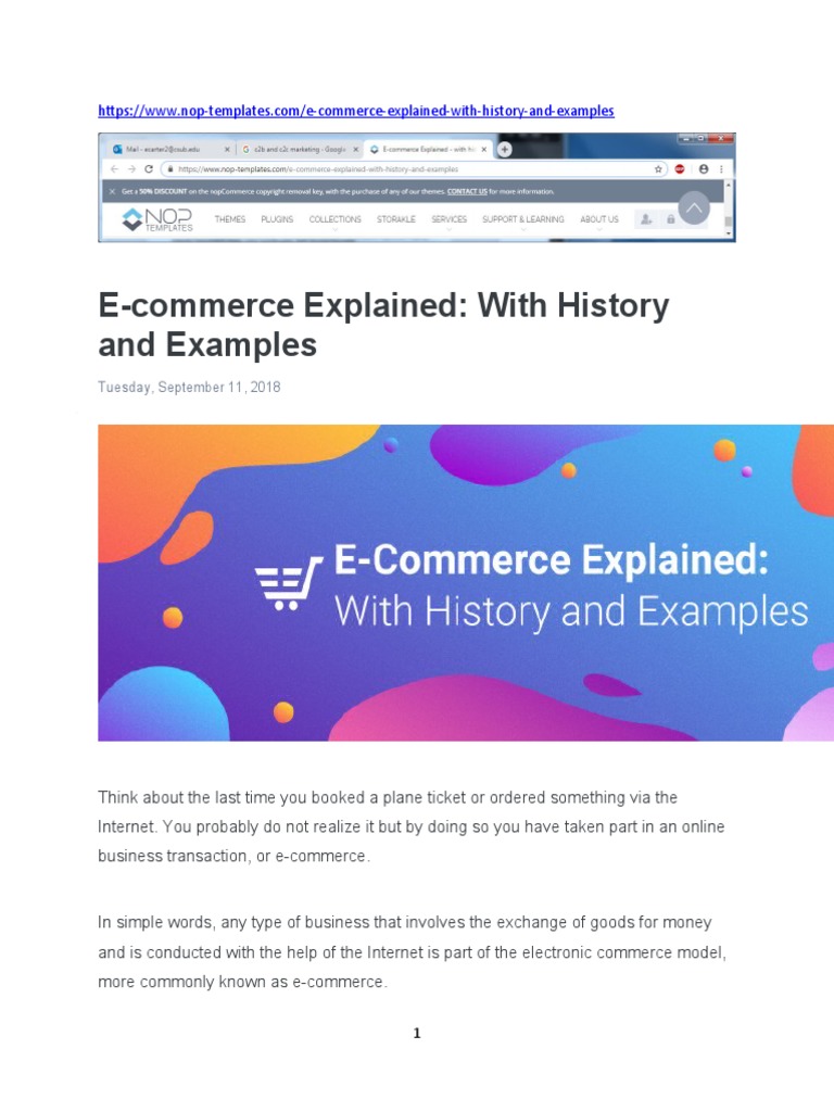 E-Commerce Explained: With History and Examples: Tuesday, September 11 ...