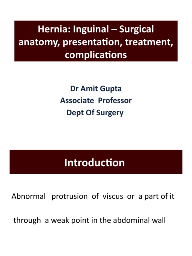Hernia: Inguinal - Surgical Anatomy, Presentation, Treatment ...
