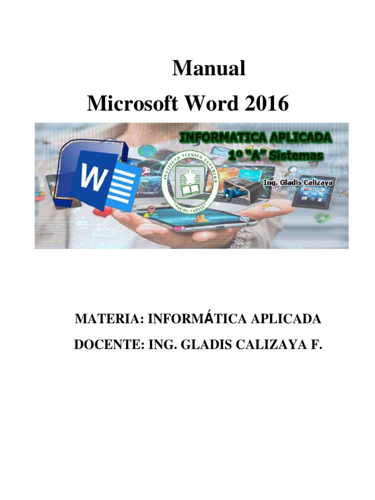 Manual de Microsoft Word 2016-Clase Asincrona Viernes07-08-2020 ...