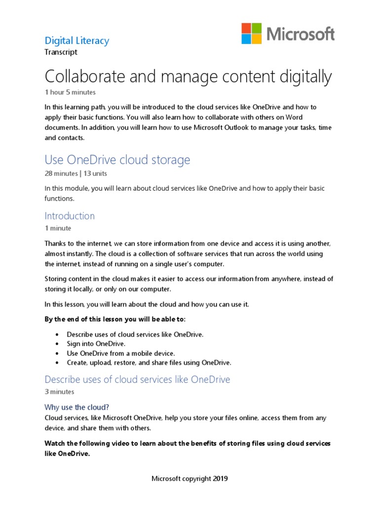 Transcript - Collaborate and Manage Content Digitally | PDF