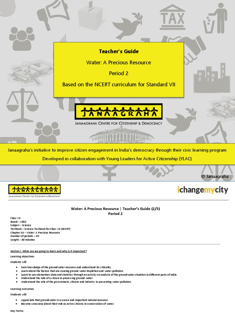 Water A Precious Resource - Lesson Plan 2 15oct18 | PDF | Groundwater ...