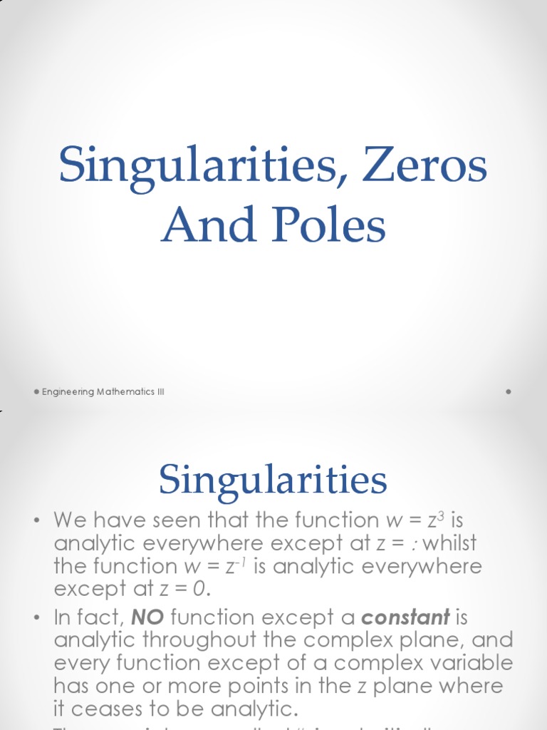 Singularities and Poles in Complex Analysis | PDF | Teaching Methods & Materials