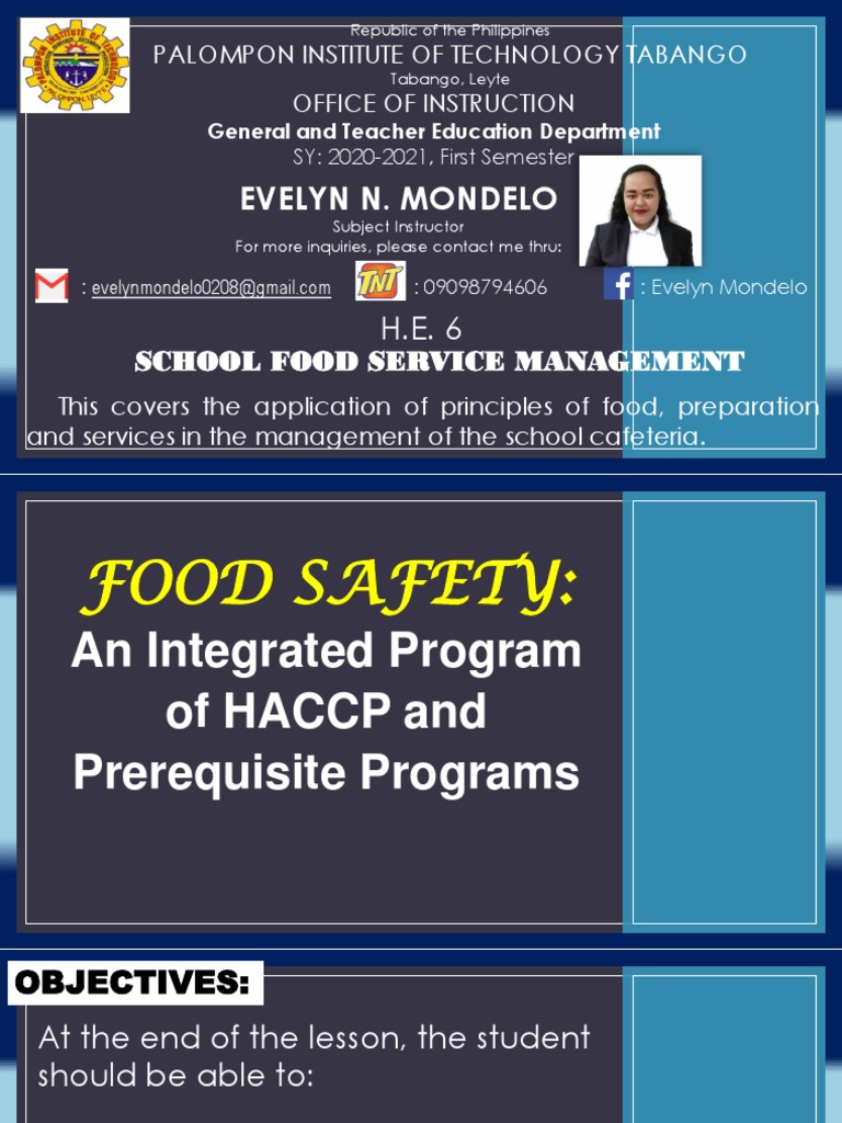Evelyn N. Mondelo: School Food Service Management | PDF
