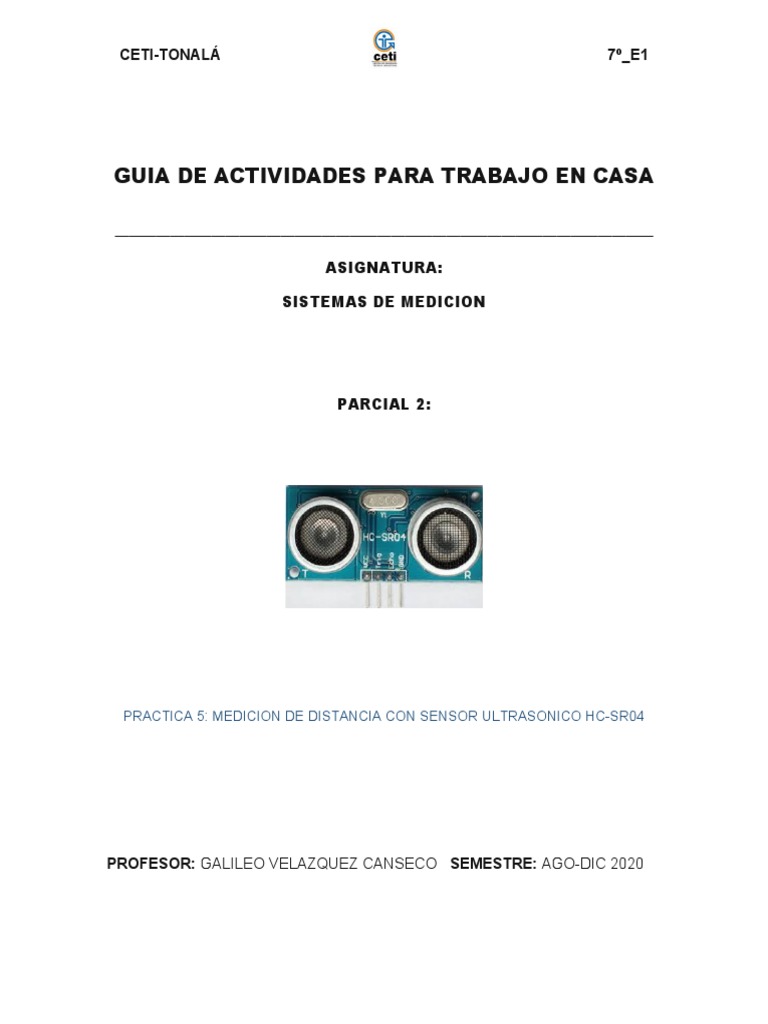 Practica Ultrasonico | PDF | Sonido | Velocidad Practica Ultrasonico | PDF | Sonido | Velocidad