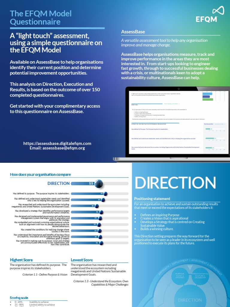 The EFQM Model Questionnaire Assessment | PDF | Sustainability ...