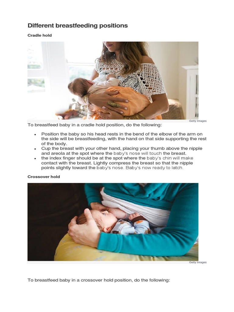 Different Breastfeeding Positions: Cradle Hold | PDF