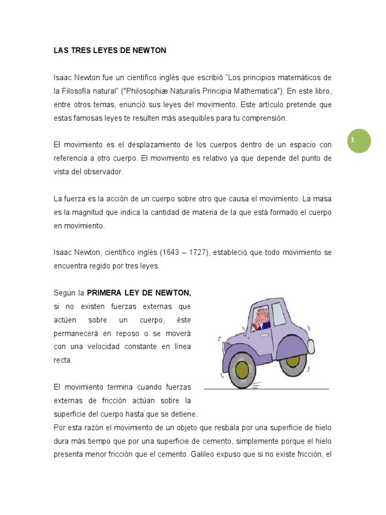 Las Tres Leyes de Newton | PDF | Las leyes del movimiento de Newton ...