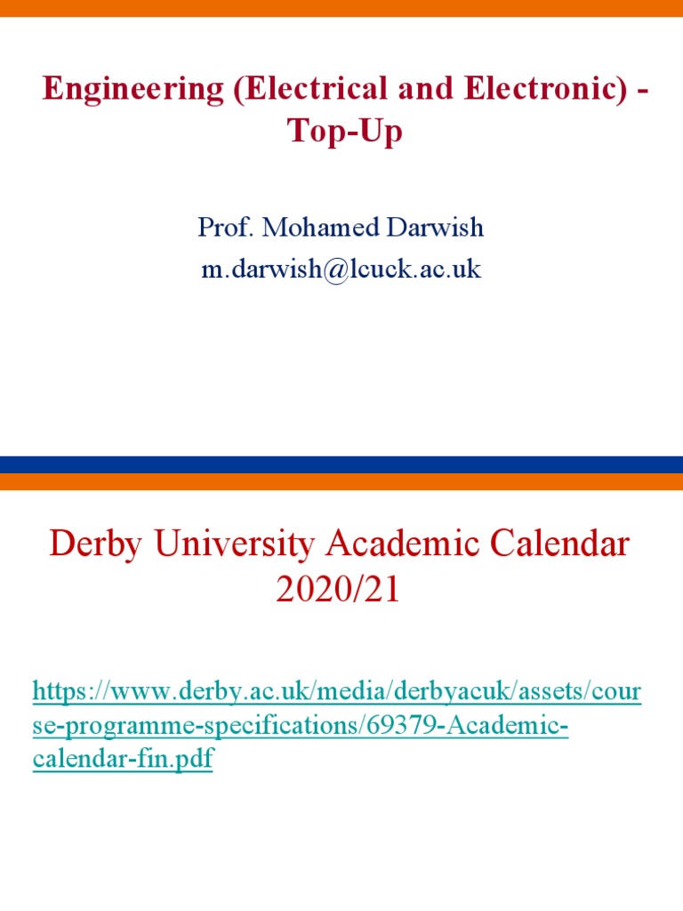 Engineering (Electrical and Electronic) - Top-Up: Prof. Mohamed Darwish ...