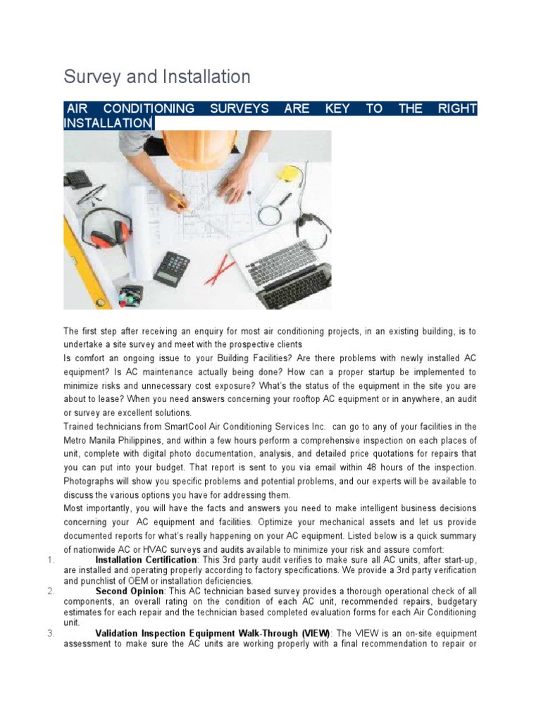 Survey and Installation | PDF