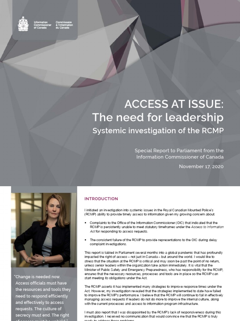 OIC Report On RCMP - 20201117 | PDF | Royal Canadian Mounted Police ...