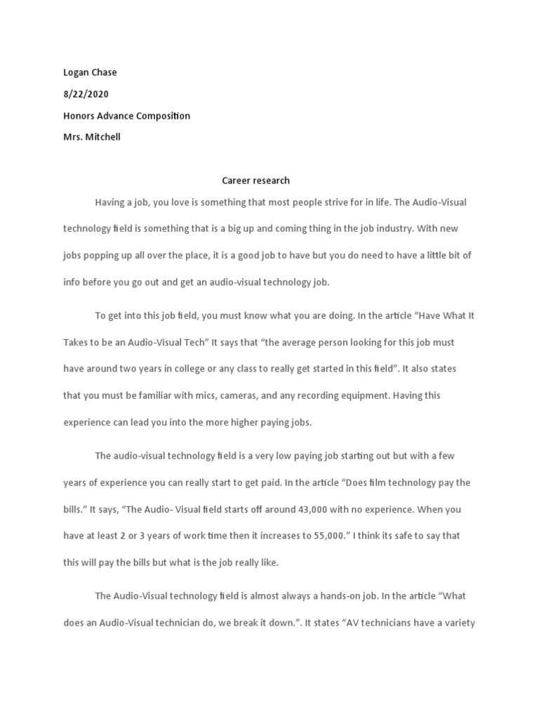 Audio Visual Tech Essay | PDF | Science | Technology (General)