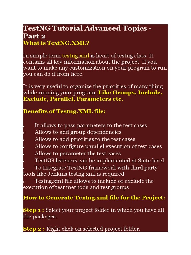 TestNG Tutorial Advanced Topics3