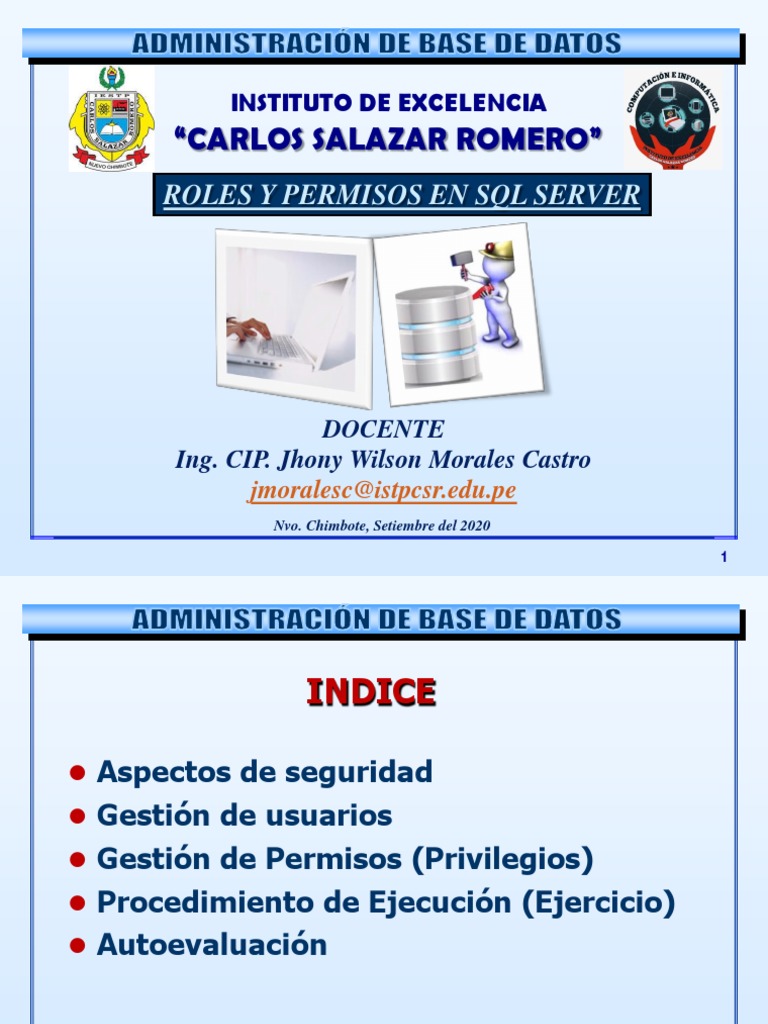 Sesión 03-Roles y Permisos de Usuarios | PDF | Servidor SQL de ...