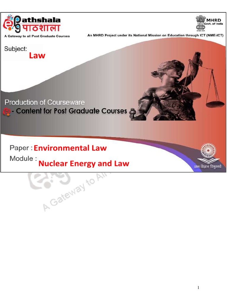 Nuclear Energy and Law: A Complex Legal Framework | PDF | International ...