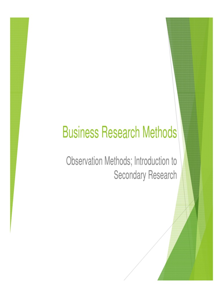 Business Research Observation Methods | PDF