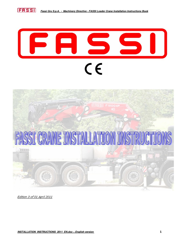 Fassi Loader Crane Installation Guide | PDF | Crane (Machine) | Welding