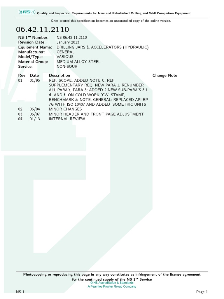 Jars Accelerators Hydraulic NS 1 A4 2watermarked | PDF | Verification ...