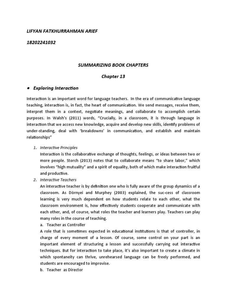 Summarizing Book Chapters 13 | PDF | Teachers | Classroom