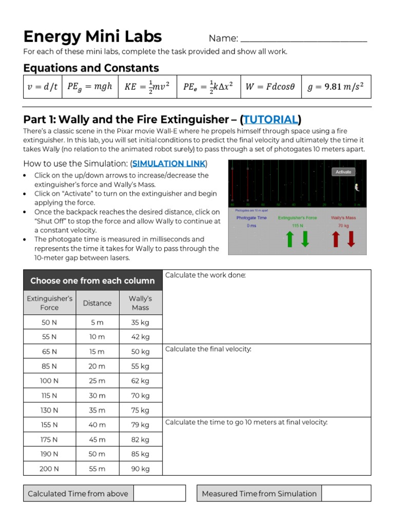 Energy Mini Labs | PDF