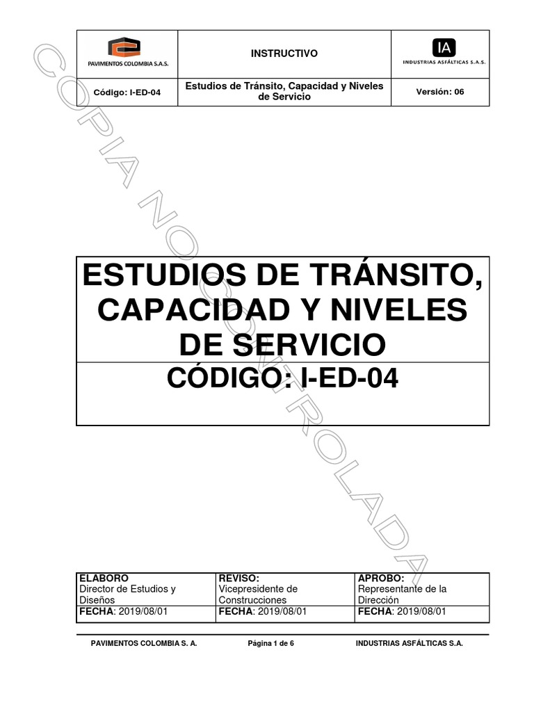 4 IED04 Estudios de Transito Capacidad y Niveles de Servicio 006 | PDF | Transporte | Diseño