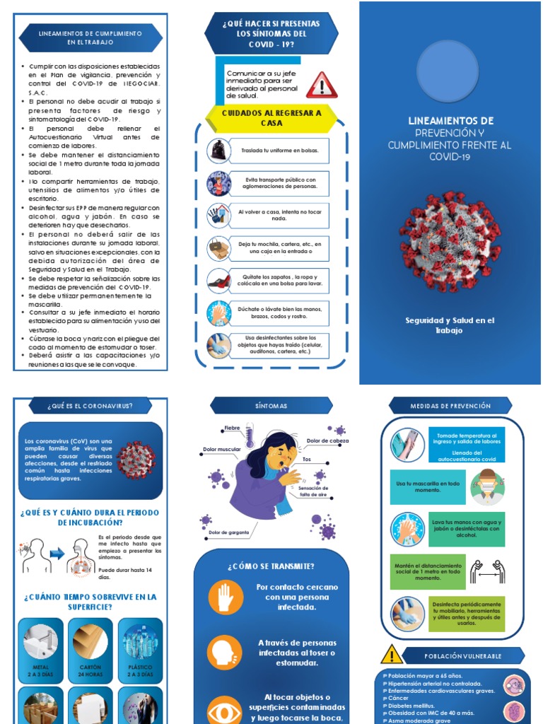 Triptico Lineamientos Frente Al COVID19 | PDF | Especialidades Medicas ...